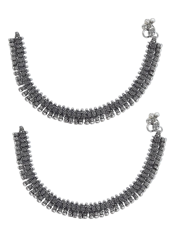 Oxidised German Silver Anklet – Jumkey Handmade Terracotta Jewellery ...